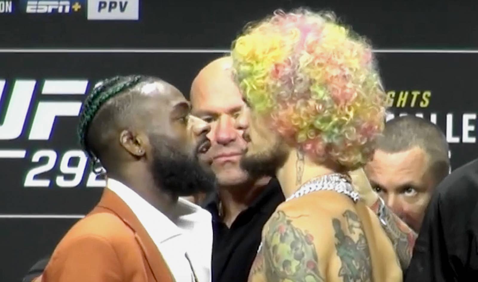 UFC 292 Press Conference Face-Off: Aljamain Sterling vs. Sean O'Malley ...