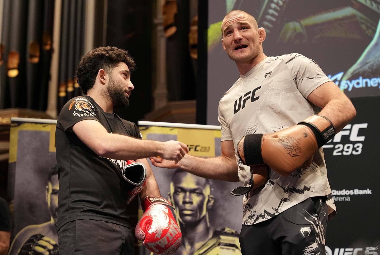 Sean Strickland spars fan at UFC 293 Open Workouts | Video - MMAWeekly ...