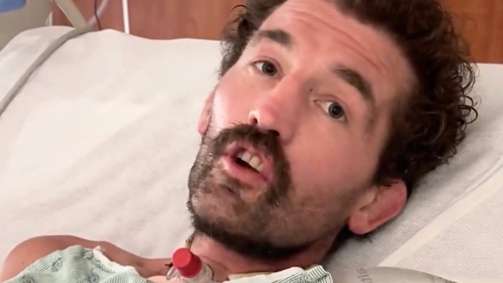 An emotional Ben Askren provides health update from hospital bed ...