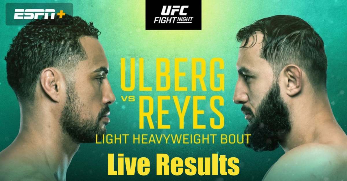 UFC Perth: Ulberg vs. Reyes Results and Analytics - MMAWeekly.com | UFC ...