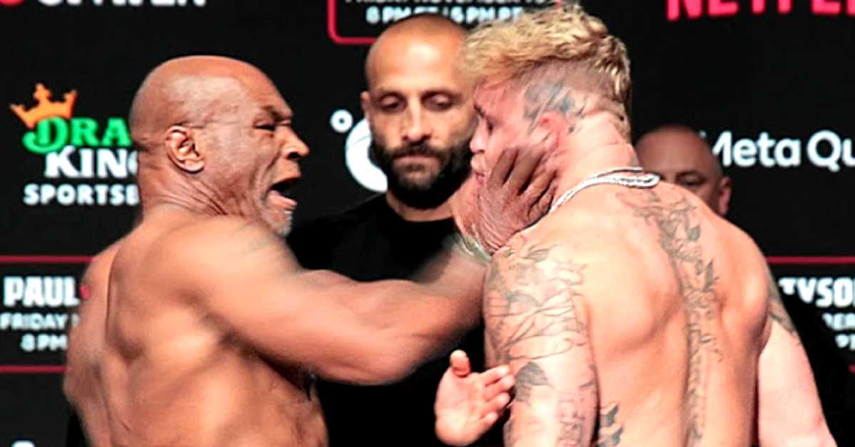Mike Tyson slaps Jake Paul at weigh-in | Video - MMAWeekly.com | UFC ... Mike Tyson slaps Jake Paul at weigh-in | Video - MMAWeekly.com | UFC ...