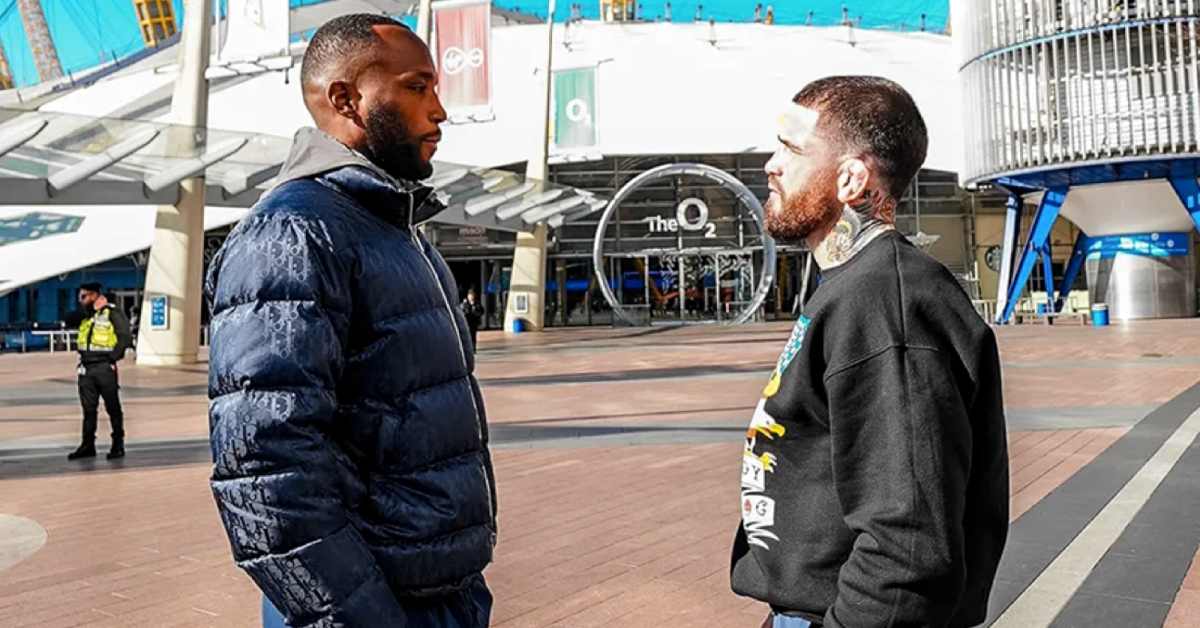 Leon Edwards and Sean Brady face-off outside The O2 Arena in London ...