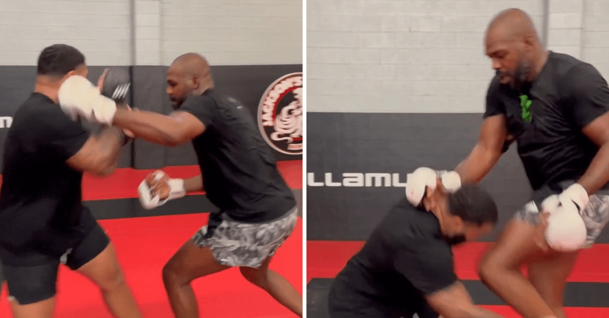 Jon Jones almost knocks out Olympic gold medalist in training | VIDEO ...