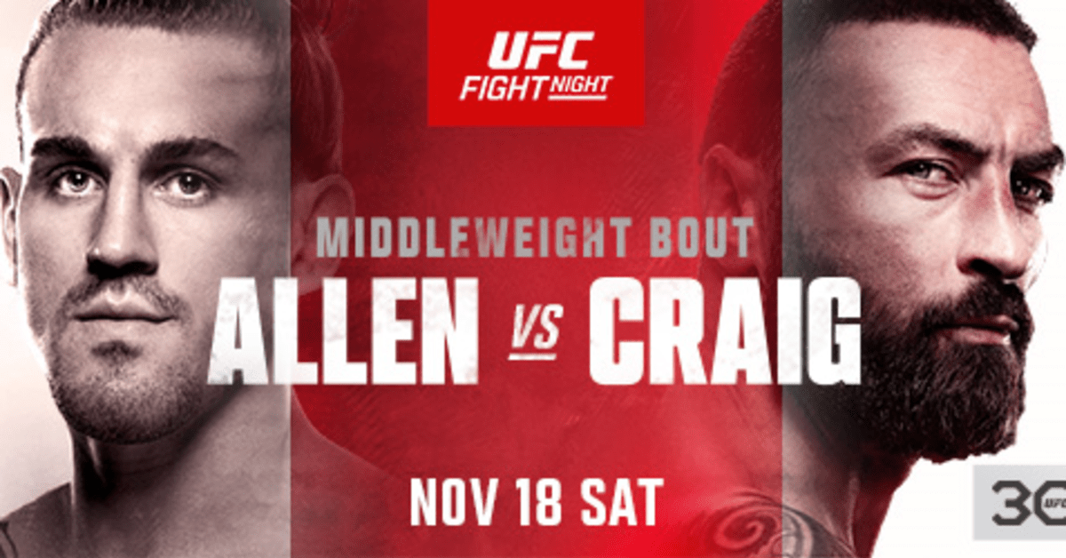 UFC Fight Night: Allen vs. Craig Weigh-in Results | Video - MMAWeekly ...