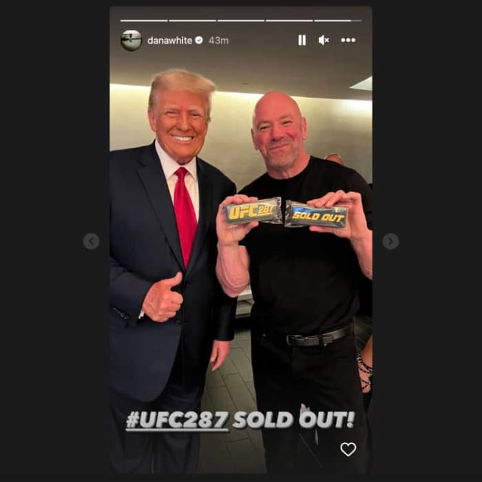 Donald Trump's surprise visit at UFC 287 with Dana White - MMAWeekly ...