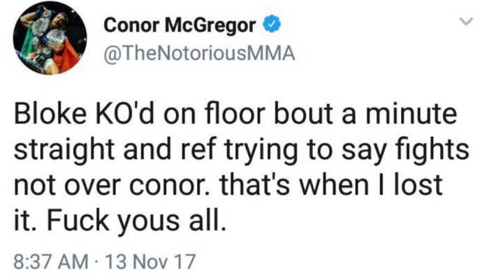 Conor McGregor Expresses No Remorse for Incident at Bellator in Now ...
