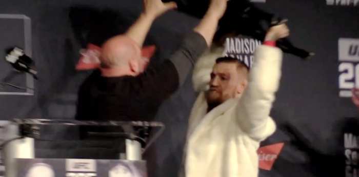 Conor McGregor & Eddie Alvarez Go Ballistic Over Chair Throwing Threat ...