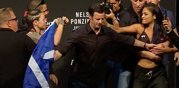 Joanne Calderwood and Cynthia Calvillo Pulled Apart at UFC Glasgow ...