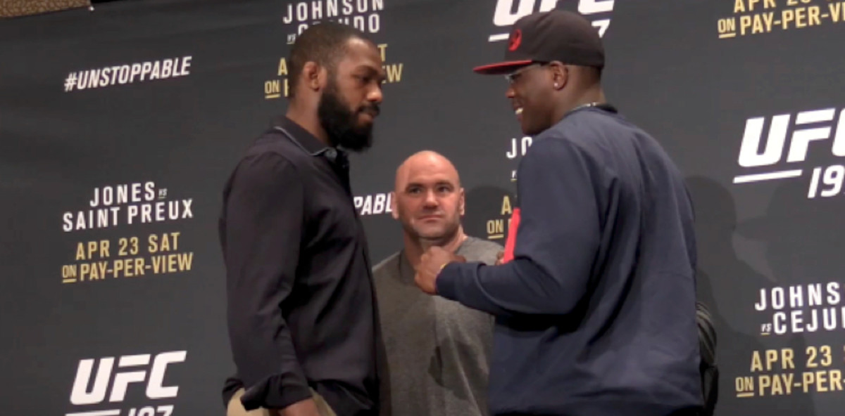 UFC 197: Jones vs. Saint Preux Media Day Staredowns - MMAWeekly.com ...