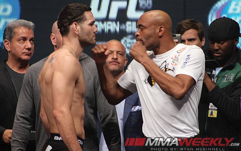 UFC 168 Official Weigh-in Results: Silva Had His Time, Weidman Says Now ...