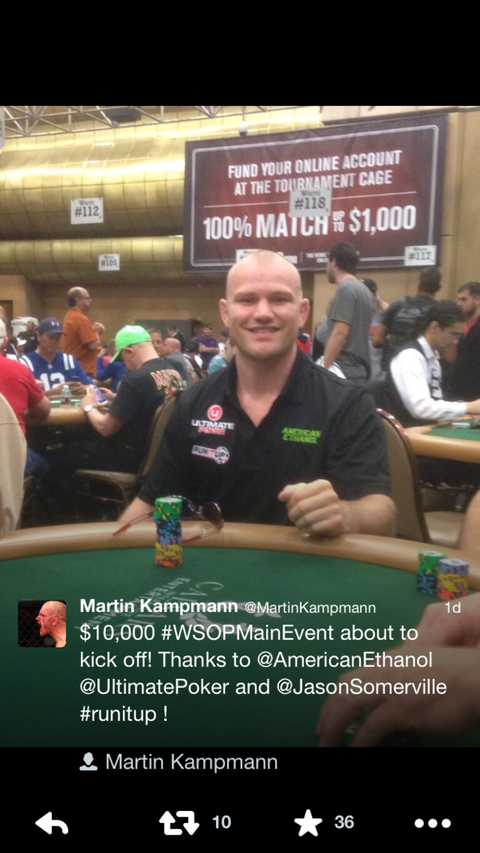 Martin Kampmann in $10,000 Buy-in World Series of Poker Main Event ...