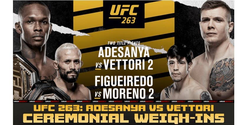 UFC 263: Adesanya vs Vettori 2 Ceremonial Weigh-in Video - MMAWeekly ...