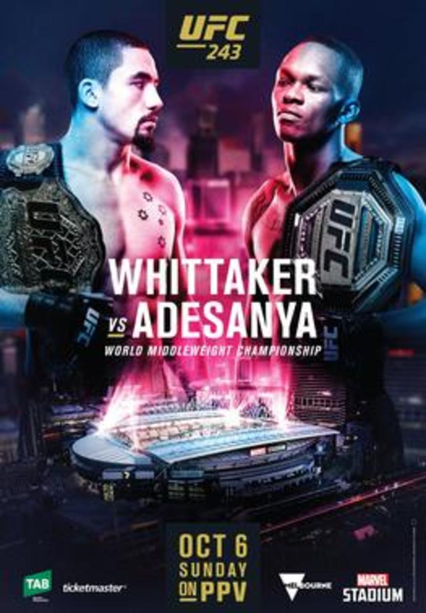 UFC 243: Whittaker vs. Adesanya Fight Card - MMAWeekly.com | UFC and ...