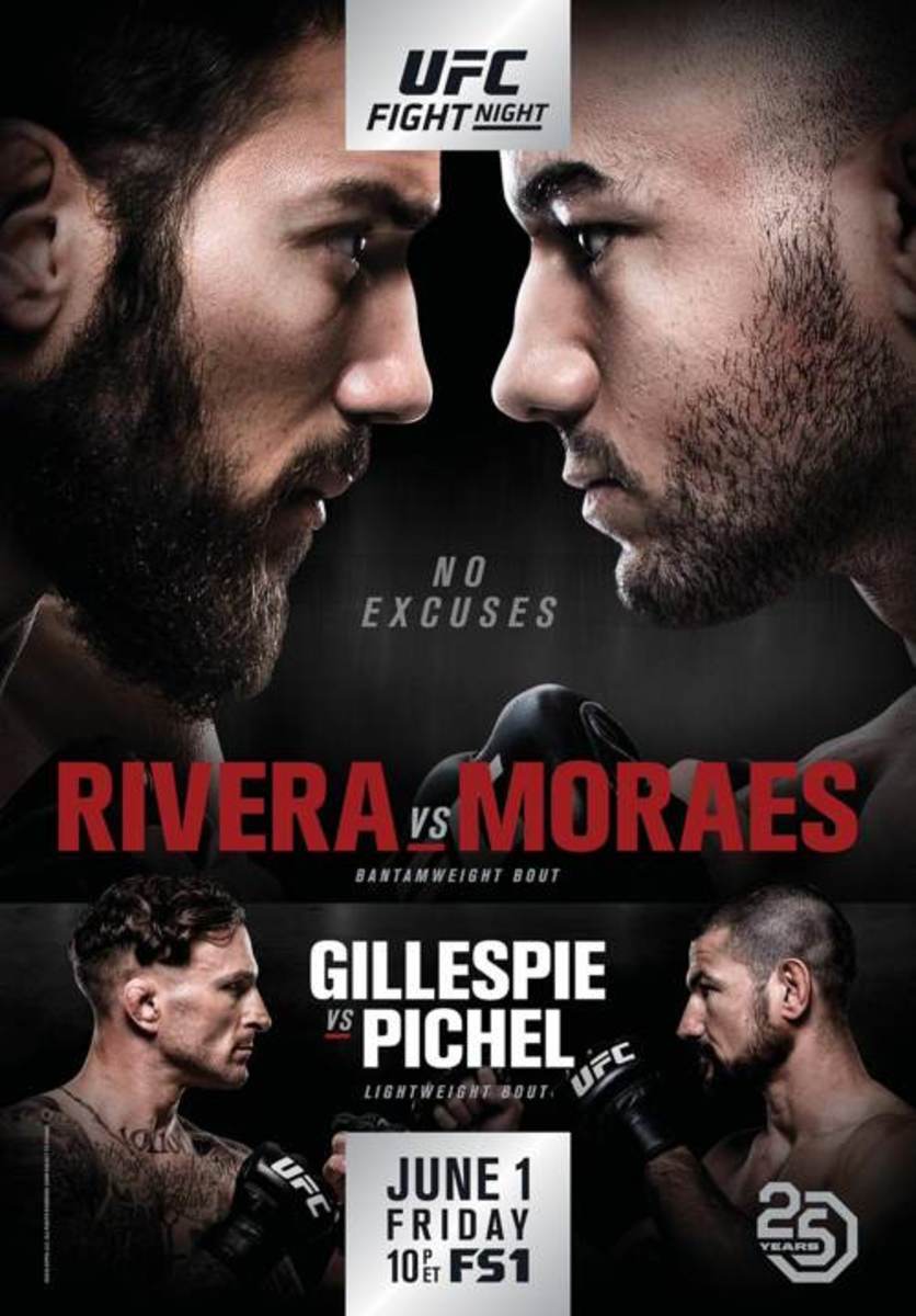 UFC Fight Night 131: Rivera vs. Moraes Fight Card (Utica, N.Y ...