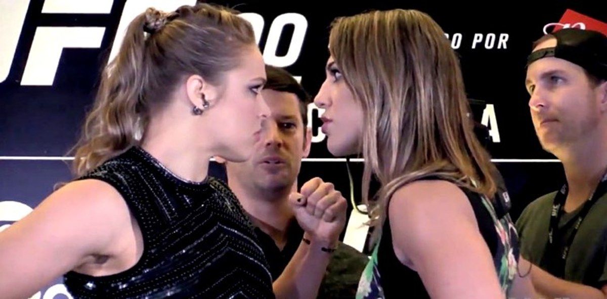Heated UFC 190 Ronda Rousey vs. Bethe Correia Face-Off Video ...