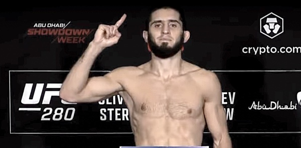 Charles Oliveira and Islam Makhachev were the first fighters to weigh ...