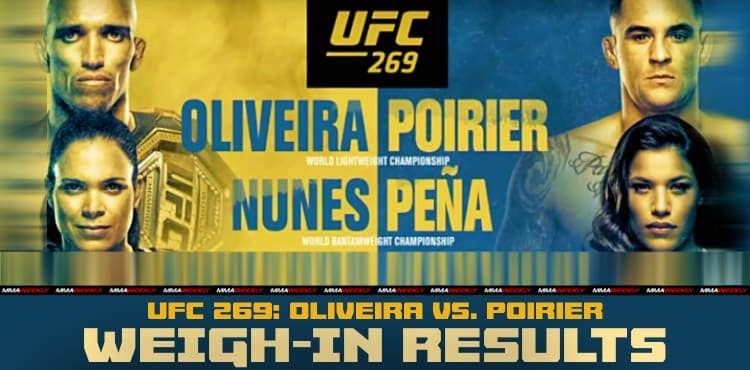 UFC 269 Weigh-in Results and Video: Two title fights officially set ...