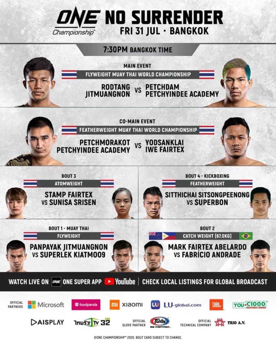 ONE Championship is back with ONE: No Surrender on July 31 - MMAWeekly ...