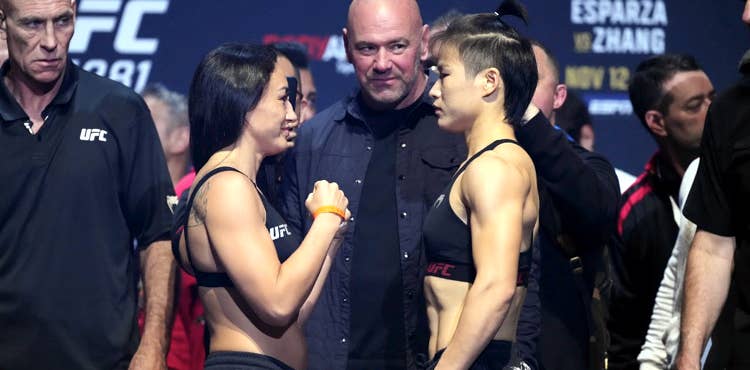 UFC 281 Ceremonial Weigh-in Video: Carla Esparza vs. Zhang Weili ...