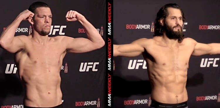 Nate Diaz and Jorge Masvidal make weight for UFC 244 headliner (video ...