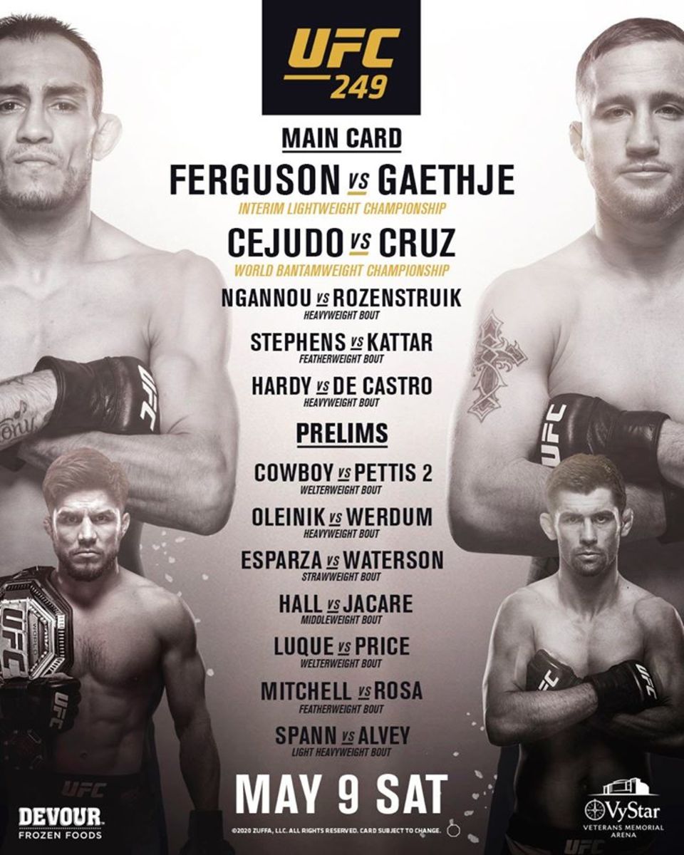 REVISED – UFC 249: Ferguson vs. Gaethje Fight Card - MMAWeekly.com ...