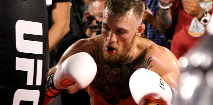Conor McGregor competes in exhibition boxing match in Ireland ...