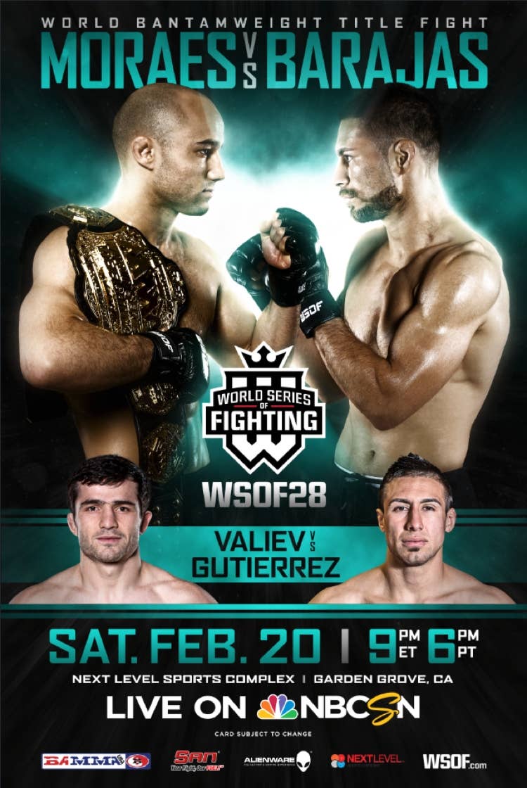 Full WSOF 28: Moraes vs. Barajas Main Card Released - MMAWeekly.com ...