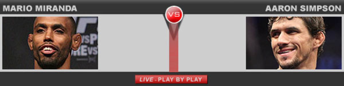 UFC Fight Night 24 Play-by-Play: Mario Miranda vs. Aaron Simpson ...