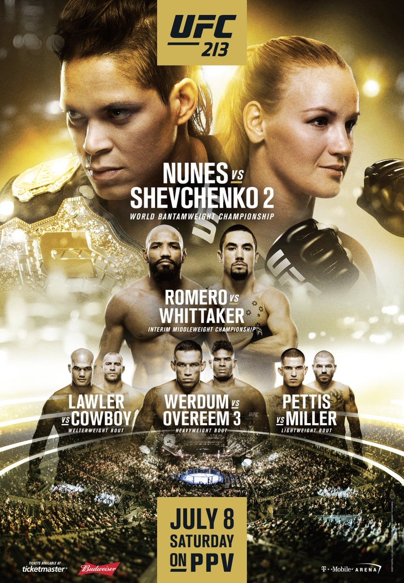 UFC 213: Nunes vs. Shevchenko 2 Official Fight Poster Unveiled! (First ...