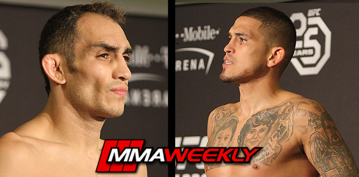 Tony Ferguson and Anthony Pettis at the UFC 229 Official Weigh-in ...