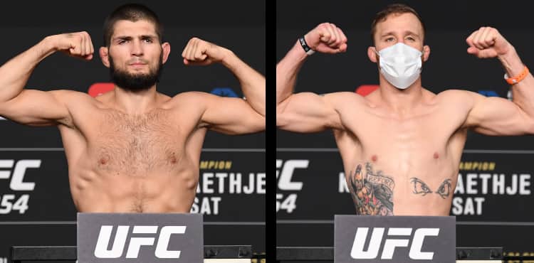 UFC 254 weigh-in results: Khabib and Gaethje make championship weight ...