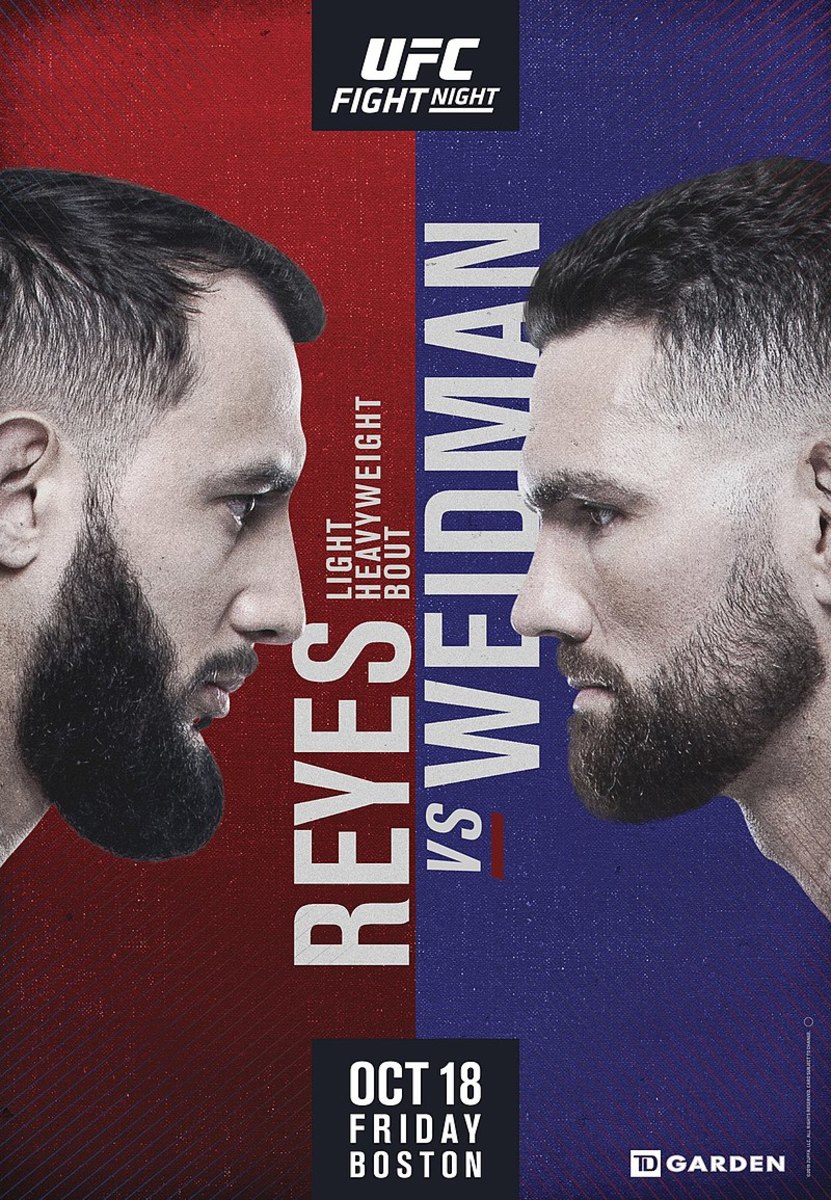 UFC on ESPN 6: Reyes vs. Weidman fight card - MMAWeekly.com | UFC and ...